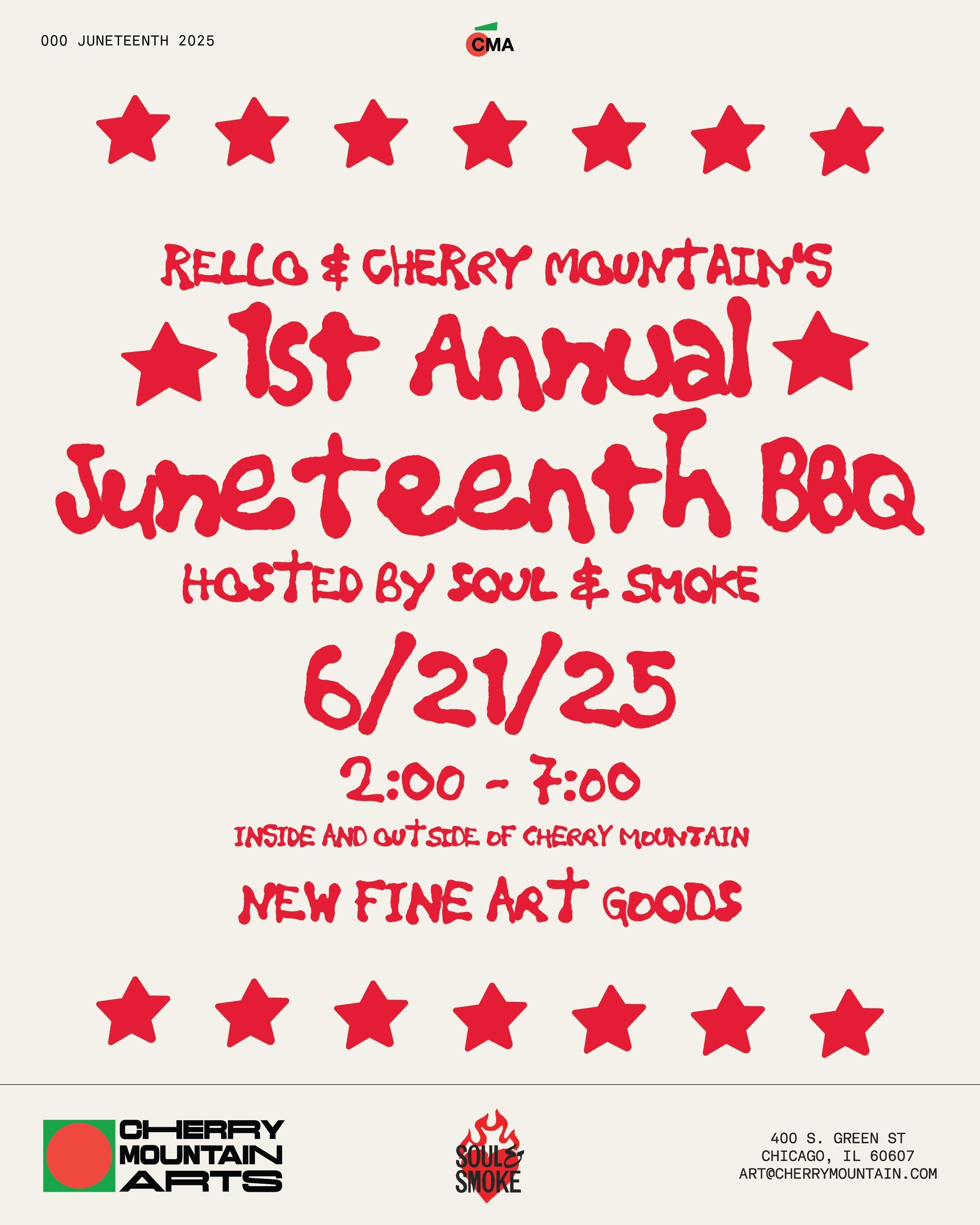 06.21.25 - Juneteenth BBQ - Cherry Mountain Arts